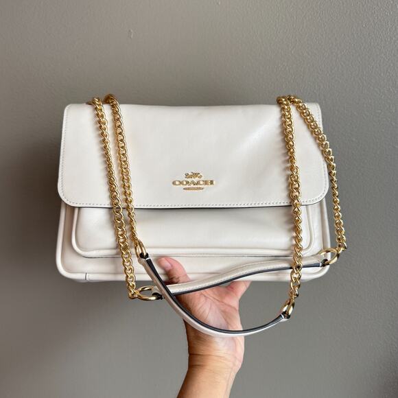 Coach | Bags | Coach Elodie Crossbody Bag Ccf9 Crinkle Leathergoldchalk ...